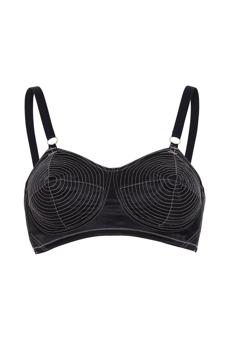 Bettie Page Black/Peach Spiral Stitch Bullet Bra A - DD – Playful ...